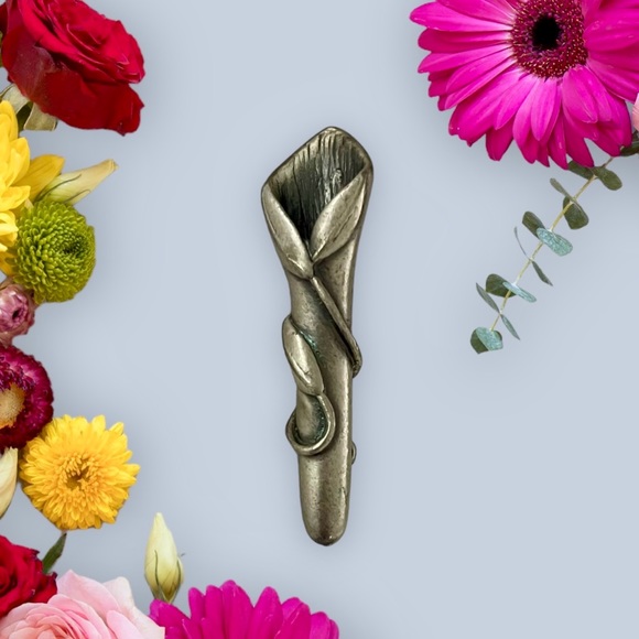 Vintage | Jewelry | Vintage Calla Lily Tussie Mussie Posy Flower Holder ...